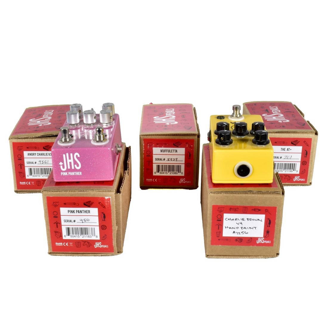 Five Assorted Jhs Guitar Pedals Auction