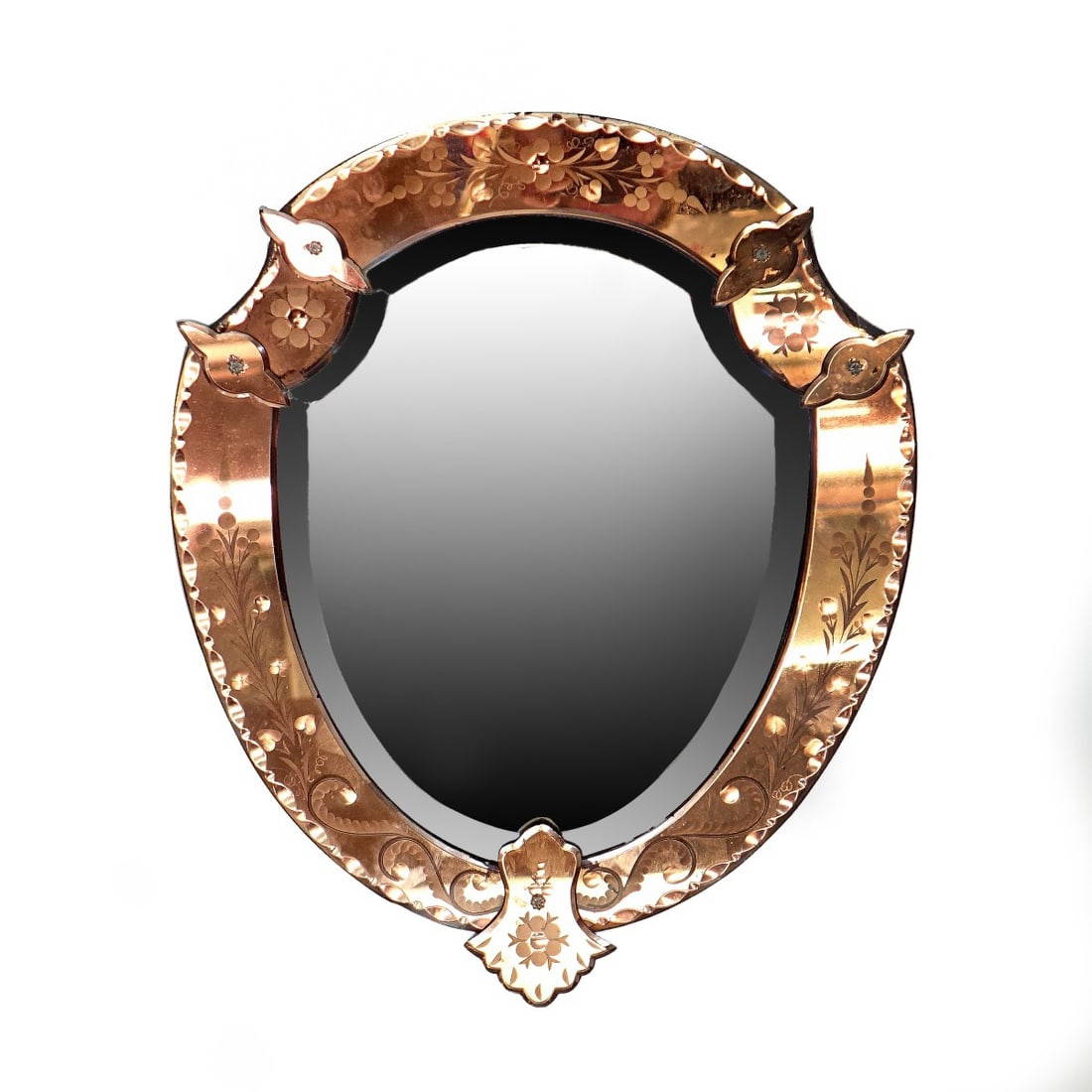 Vintage Venetian Style Shield Shape Mirror Auction