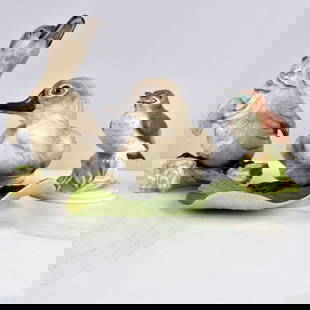 Boehm Porcelain Bird, Bunny, And Raccoon Figurines (12) Auction
