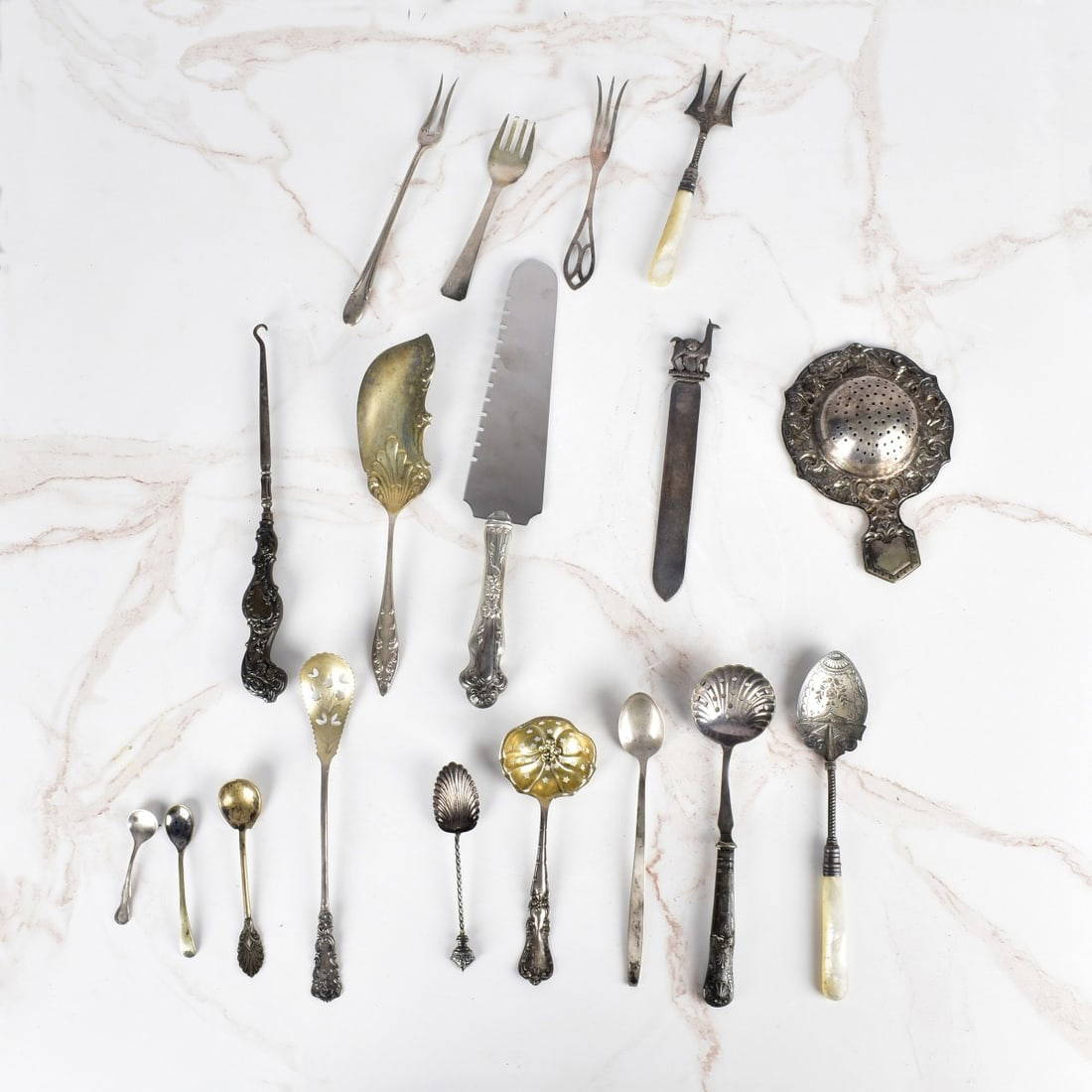 Sterling Silver Assorted Flatware Auction