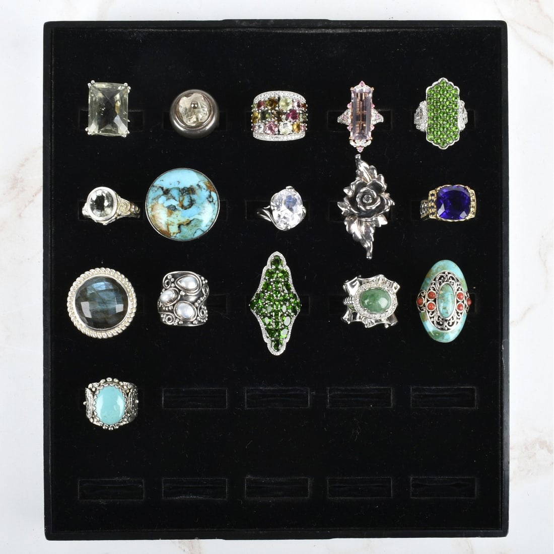 Collection Of Vintage Sterling Silver Rings Auction