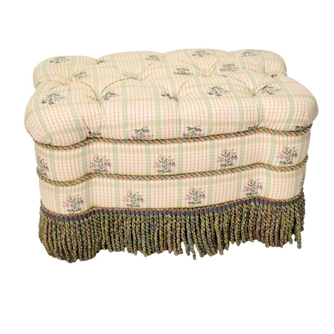 Buy Fringed Tufted Ottoman | Kodner Galleries Inc. In Fl