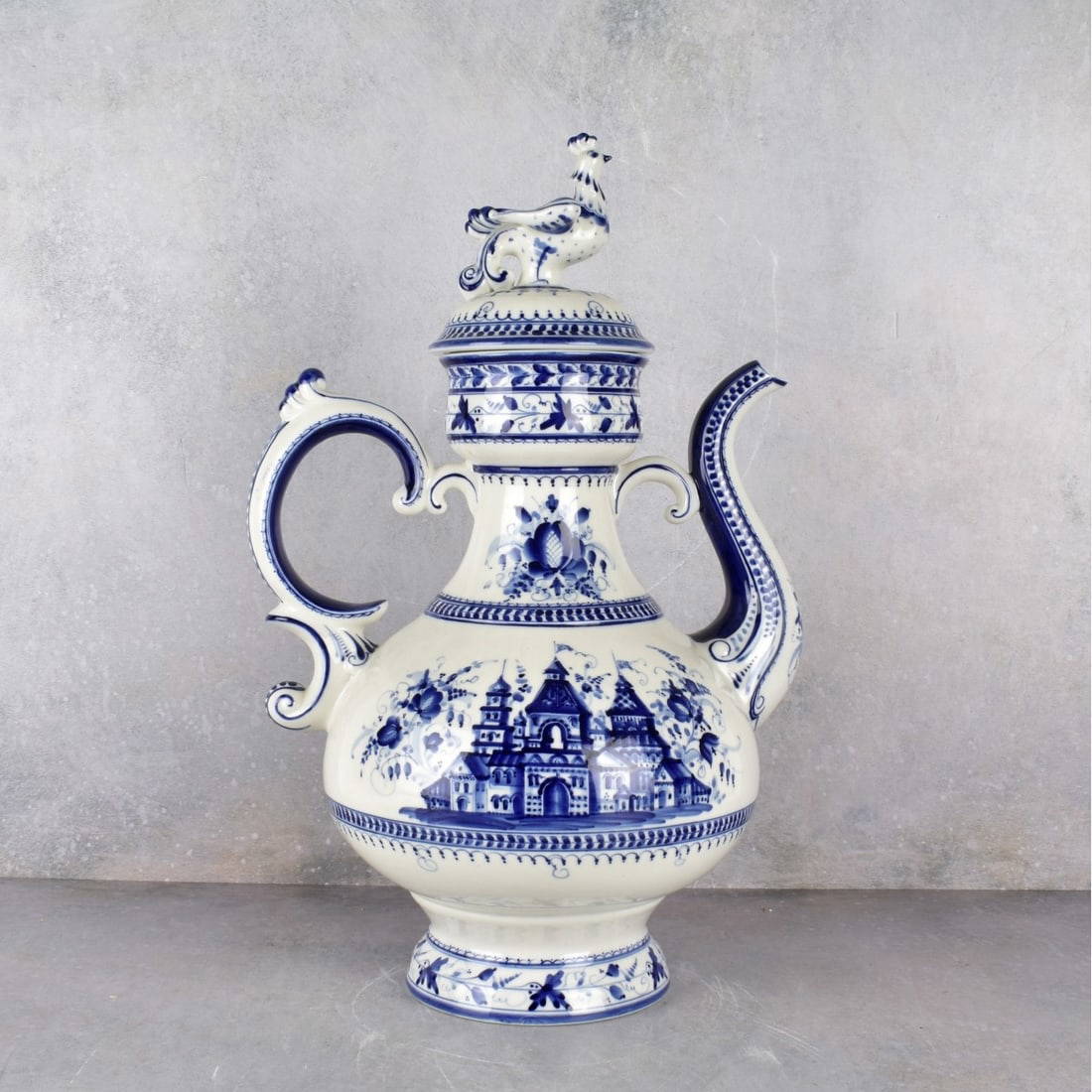 Buy Gzhel-style Russian Ceramic Pitcher | Kodner Galleries Inc. In Fl
