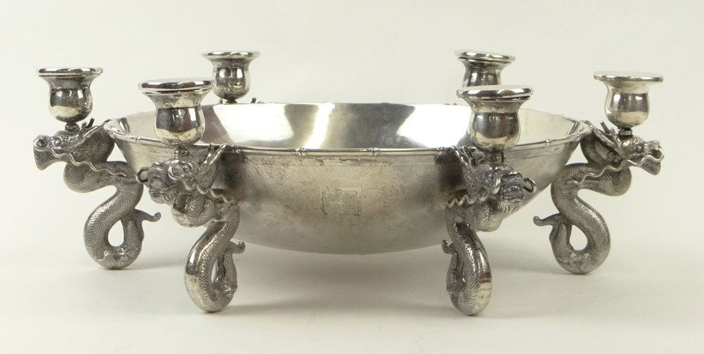Large Vintage Chinese Nanking Store Sterling Silver Cen