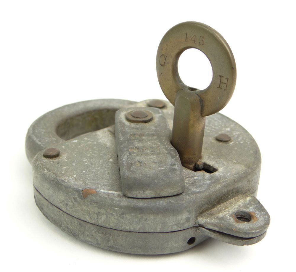 Antique Slaymaker Lock with Brass Key Made for Pennsylv