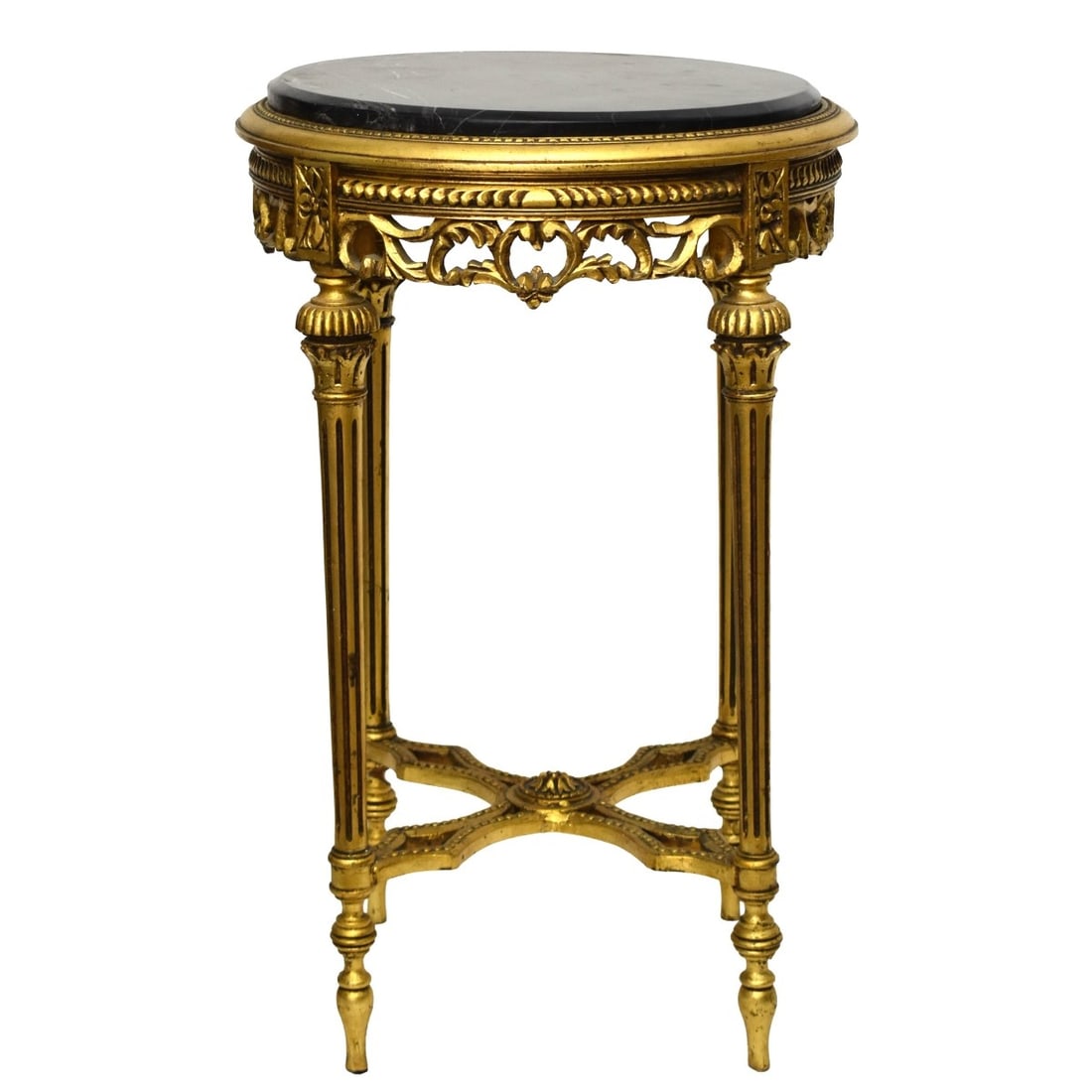 Gilt Wood, Marble Top Table Auction