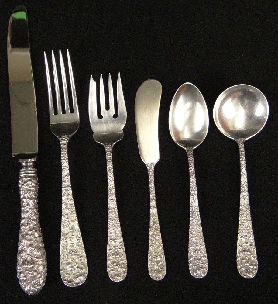Seventy-Two (72) Piece Steiff Sterling Silver Flatware