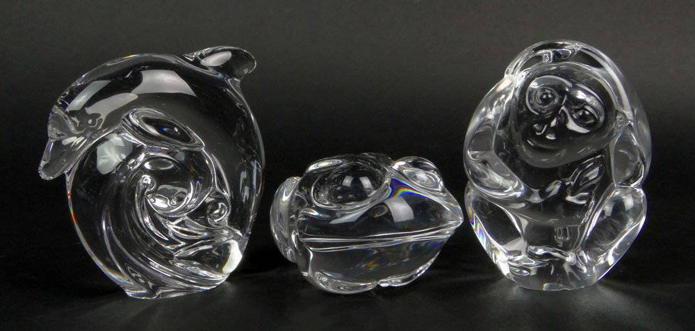 Three (3) American Steuben Crystal Paperweights,