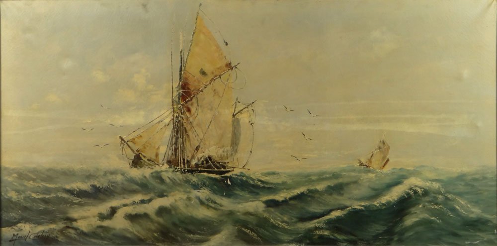 Marcel Catelein (1907 ) Oil On Canvas "seascape".