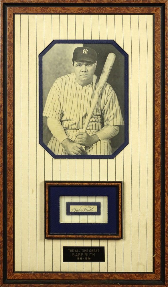Framed Babe Ruth Cut Autograph with Babe Ruth