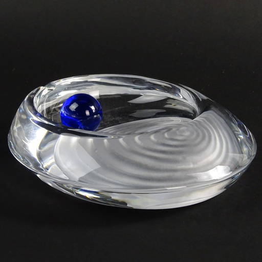 Daum France Crystal Mid Century Modern Ashtray With