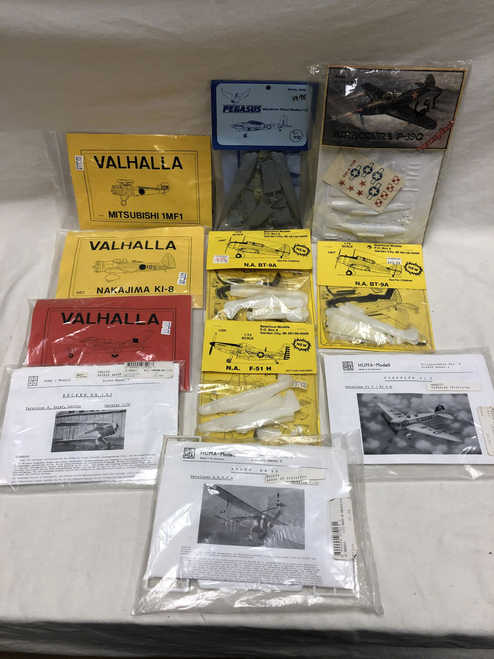 10 Asst Vacuform Model Airplane Kits