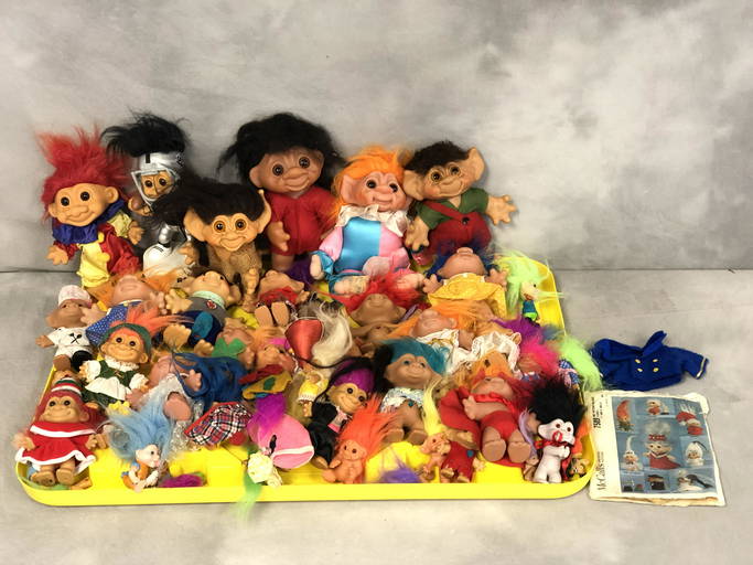 (50+)asst 1965 New Troll Dolls, Various Sizes
