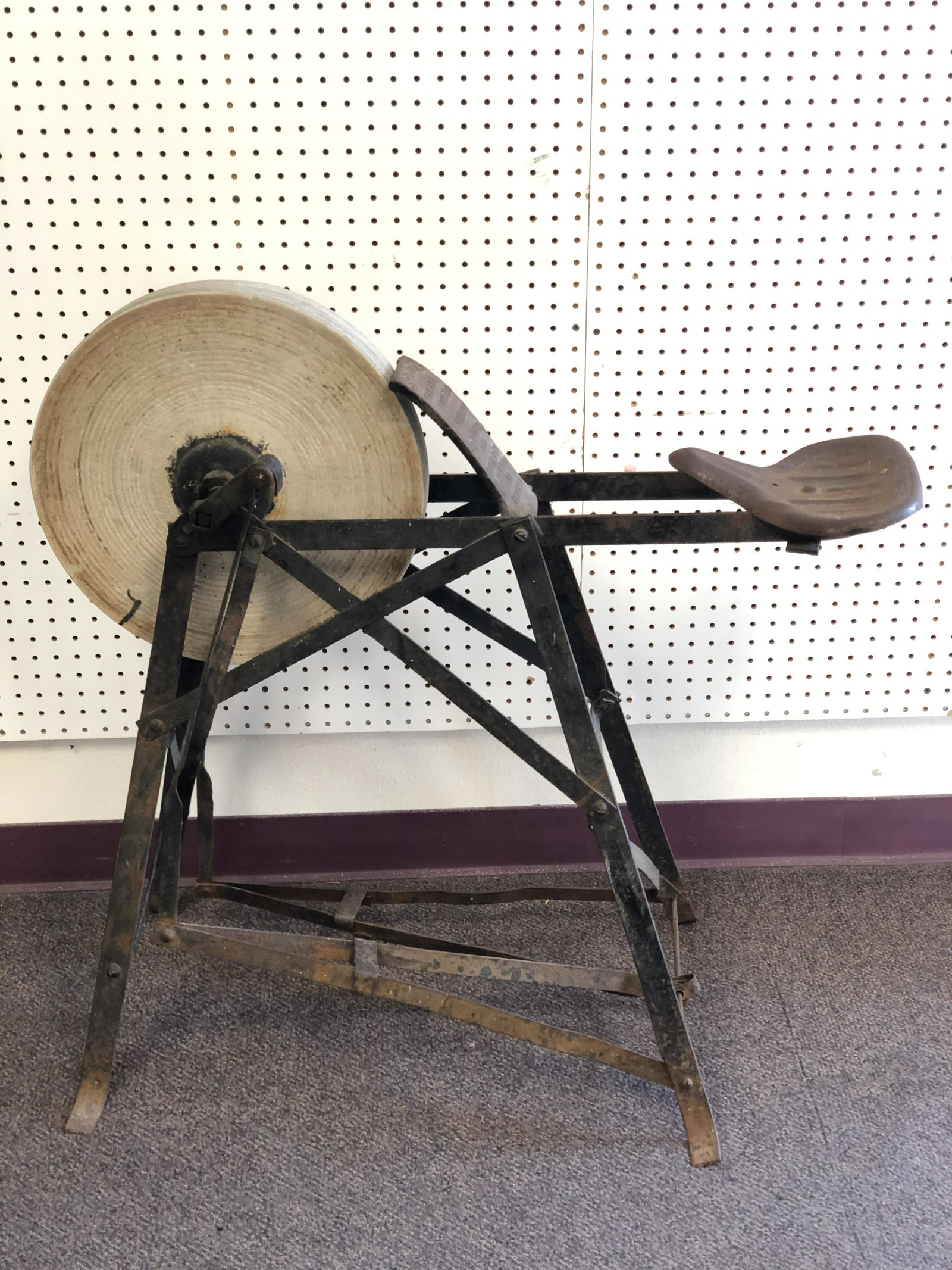 Antique Foot Pedal Tool Sharpener / Grinder Glev D.