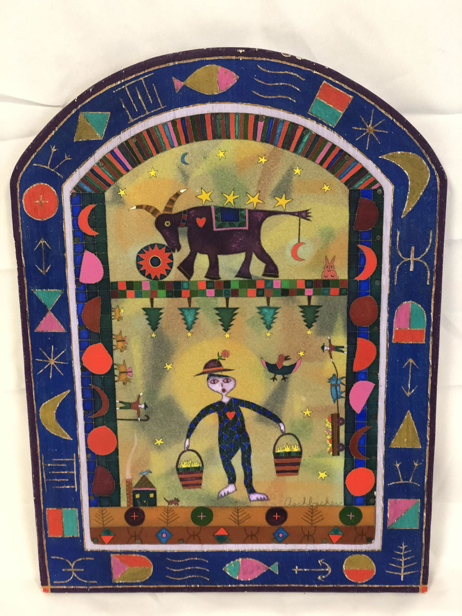 James Carl Aschbacher Art On Wood Panel (1951 2018)