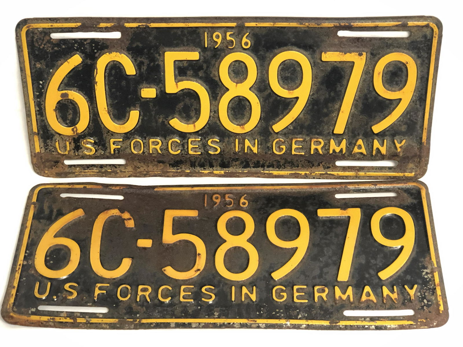 Pr 1956 U.s. Forces In Germany License Plates