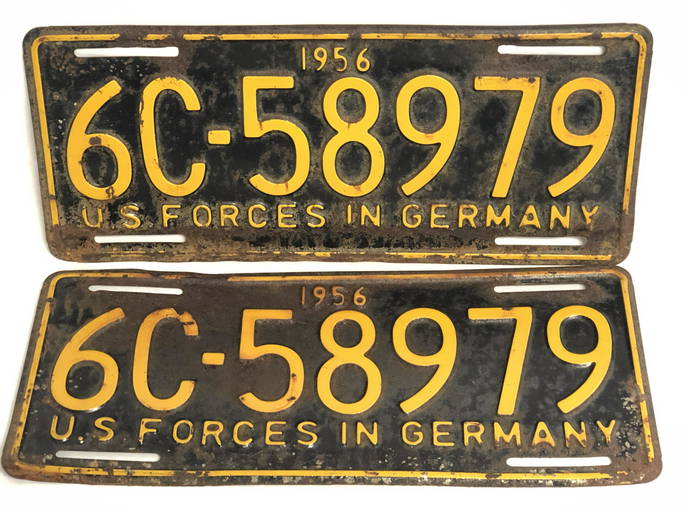 Pr 1956 U.s. Forces In Germany License Plates