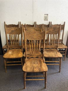 Antique Pressed Back Dining Chairs
