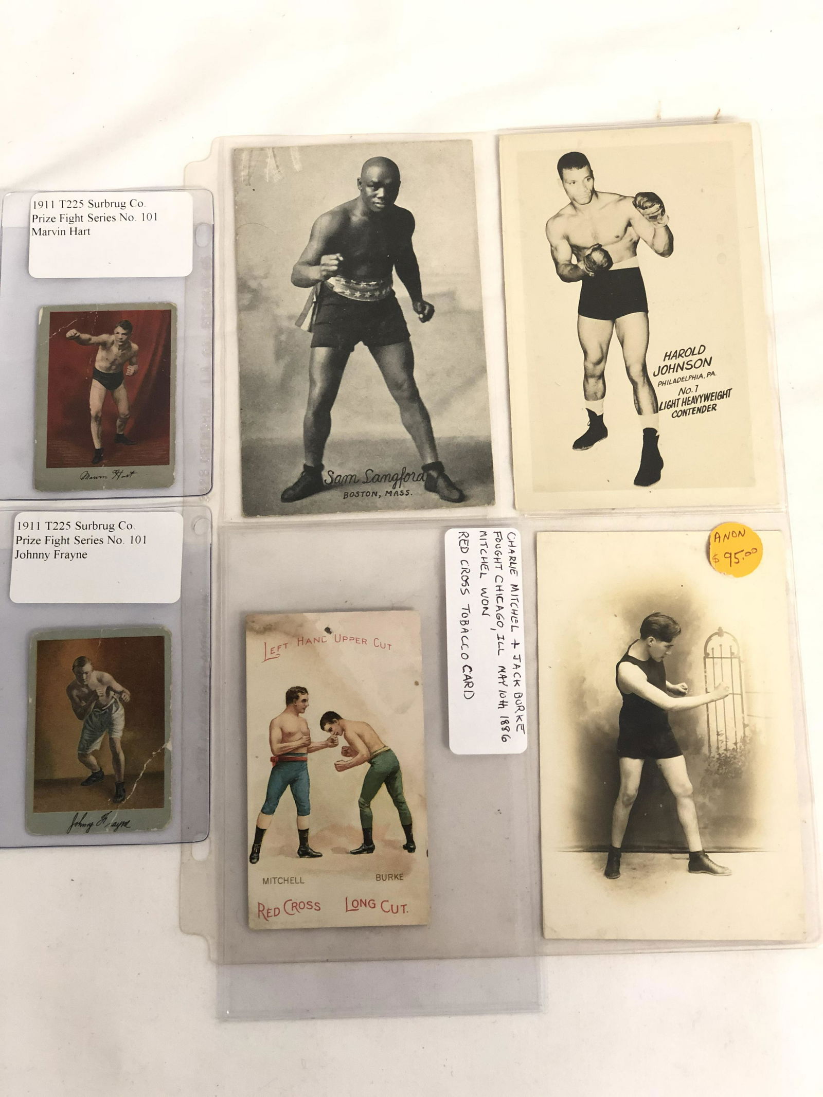 Atq / Vtg Boxing Tobacco Cards / Postcards Red Cross