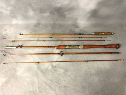 (2)j.c. Higgins Split Bamboo Fishing Rods 6'2'' Model