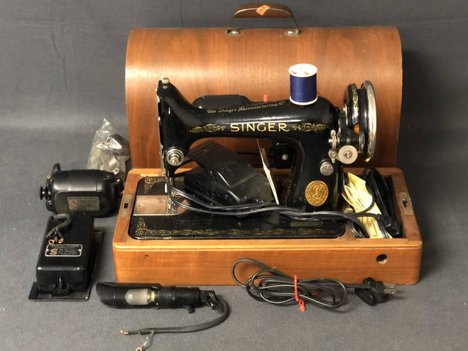 Singer Alphasew Sewing Machine Wooden Case, Parts