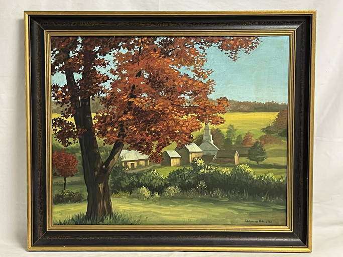 Signed Adriaan Van Hoften 1966 Oil On Canvas Framed 31.5'' X 26.5''