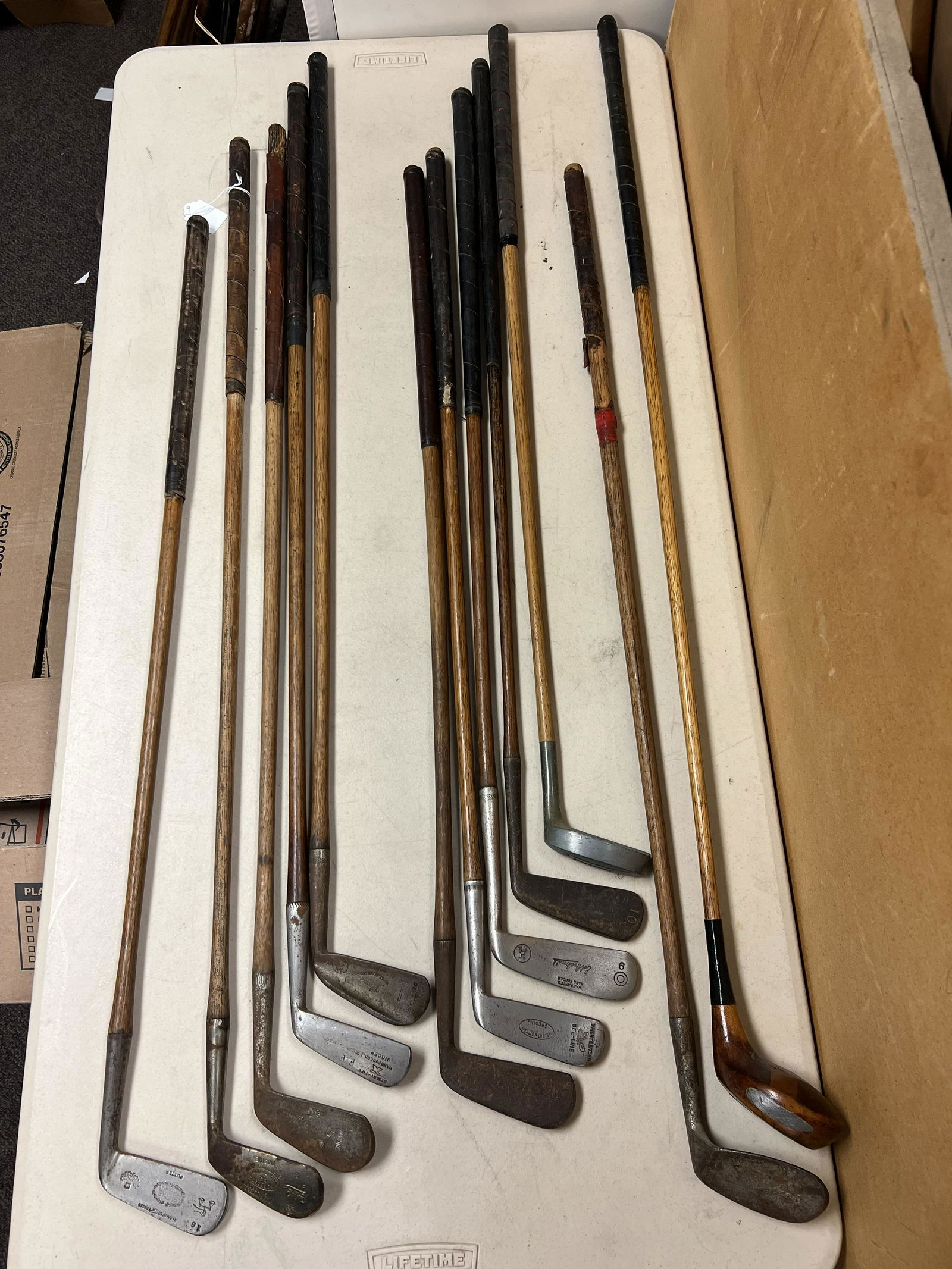 (12)Atq Hickory/ Wood Shaft Golf Clubs - Don Mackay Driver, Burke Grand ...