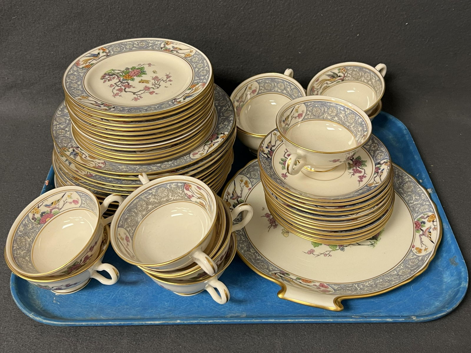 48pcs Lenox China 'Ming' Pattern - (12)8.25'' Plates, (12)6.25'' Bread ...