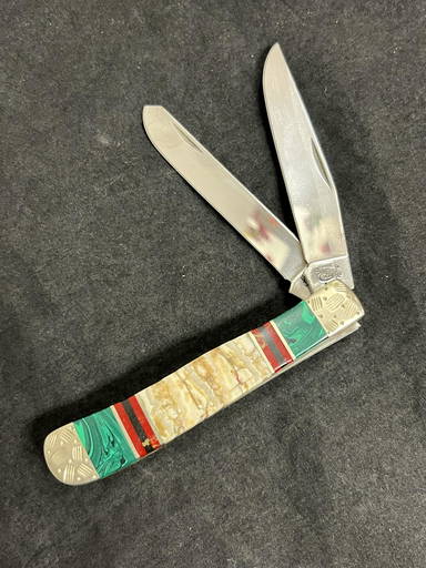 Case Xx Navajo Brian Yellowhorse Trapper Knife Custom Made With Stone ...