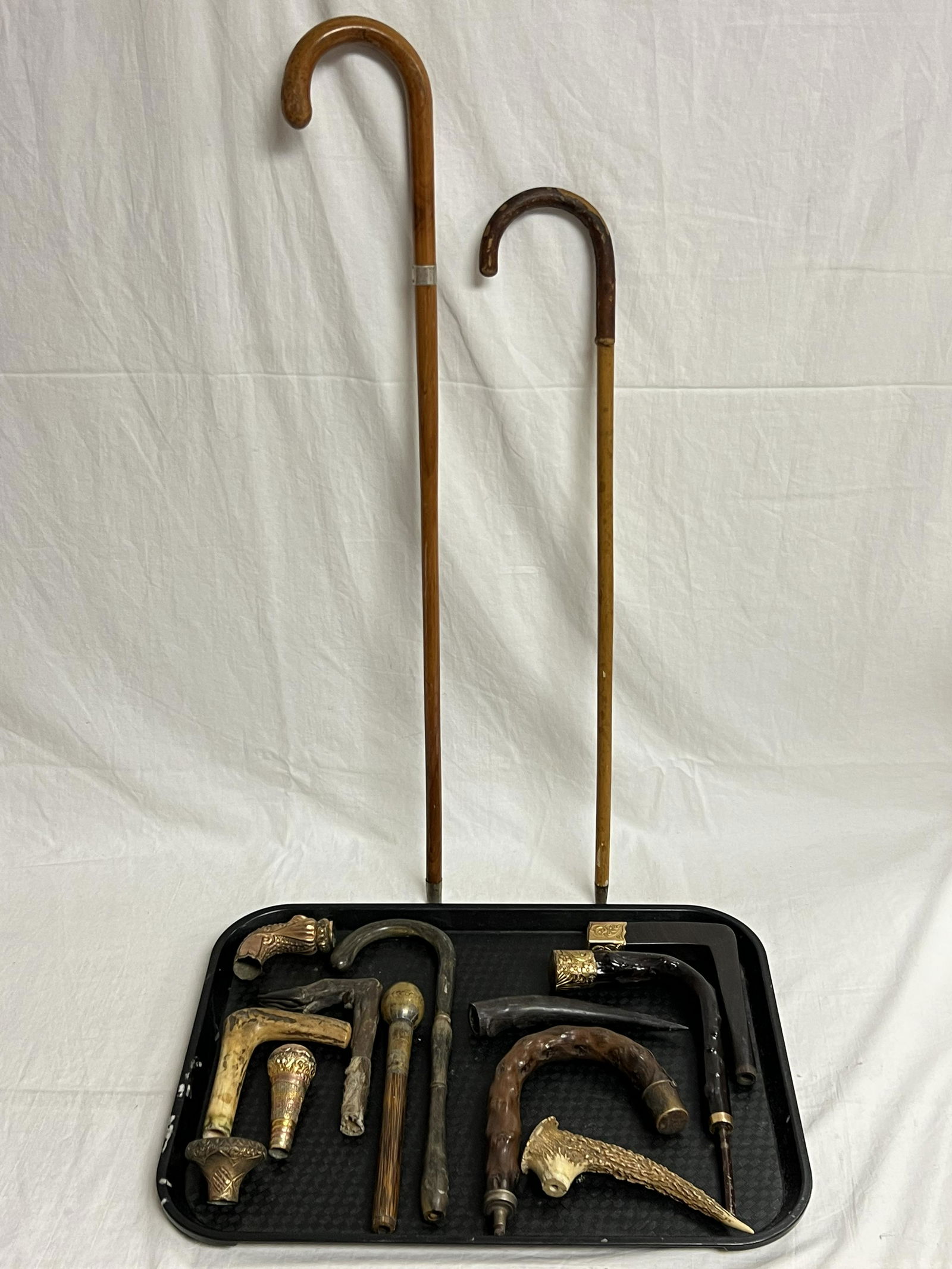 Atq Walking Cane Handles, (2)children Canes (12)asst Handles Various ...