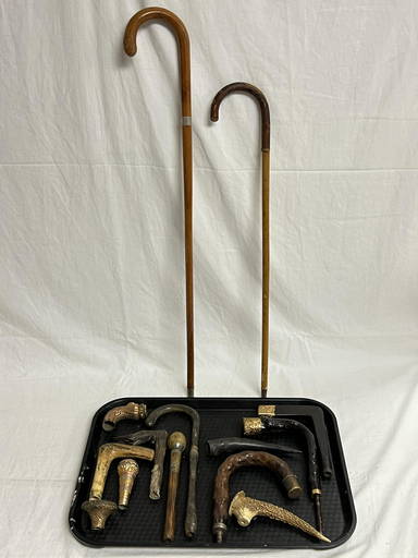 Atq Walking Cane Handles, (2)children Canes (12)asst Handles Various ...