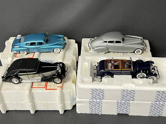 (4)Franklin Mint DieCast Cars - 1926 Mercedes Model K, 1939 Maybach ...