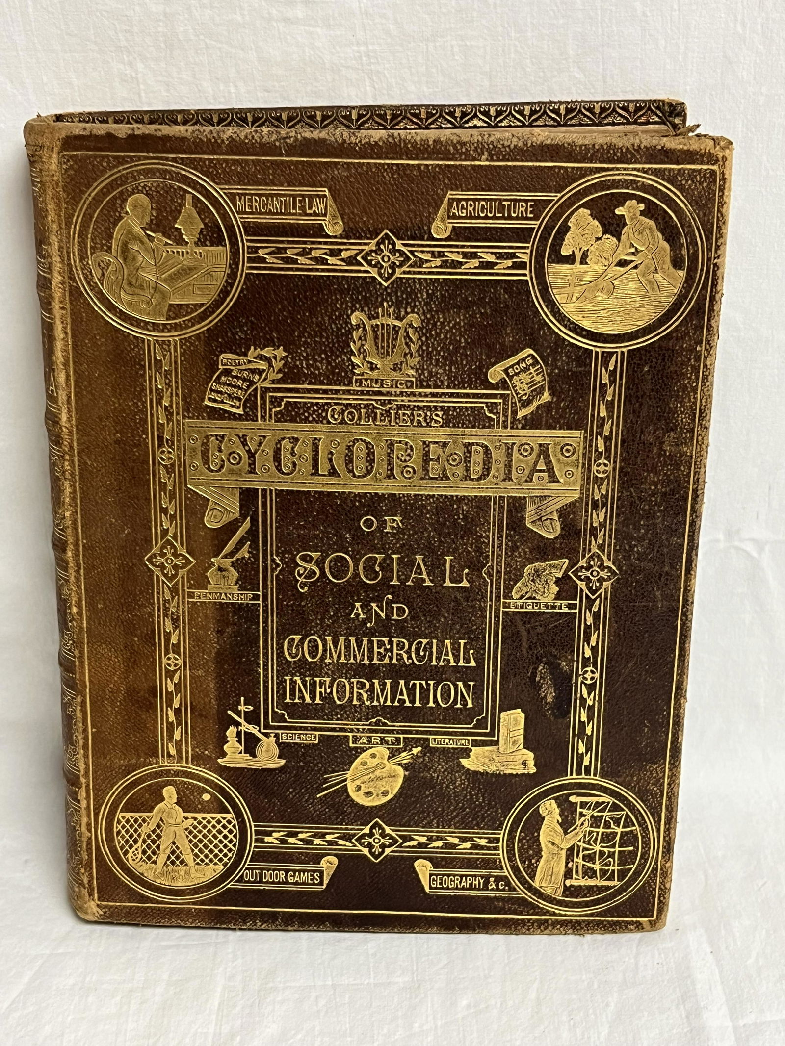 1882 Colliers Cyclopedia Leather Bound Book - Cyclopedia of Social ...