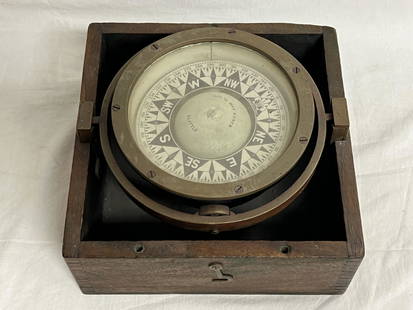 Antique E.s. Ritchie & Sons Navy Compass