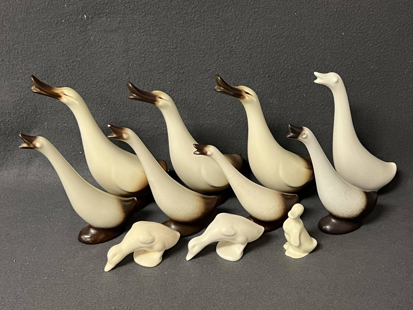 Mid Century Howard Pierce Pottery Geese,more - (11)ducks Total 2'' , 7 ...