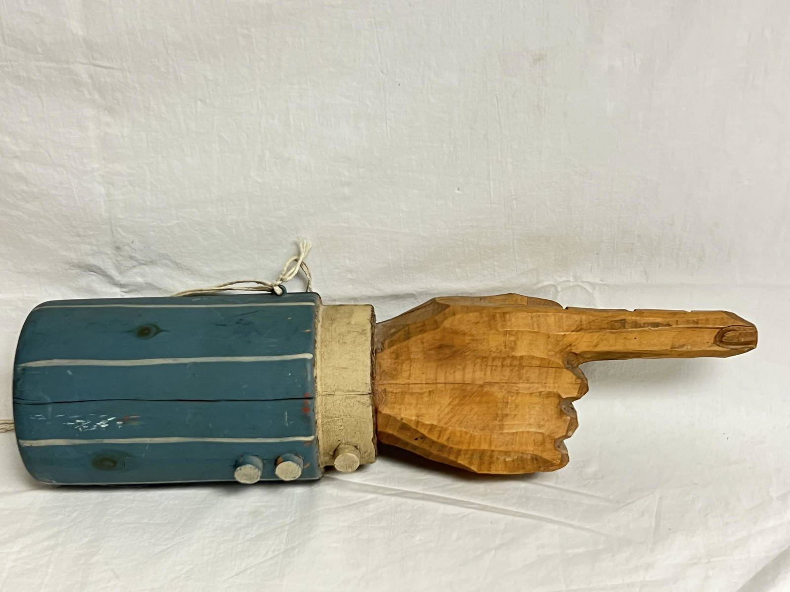 Carved Wooden Folk Art Pointer Arm - Handpainted Carved 18.5''l ''this ...