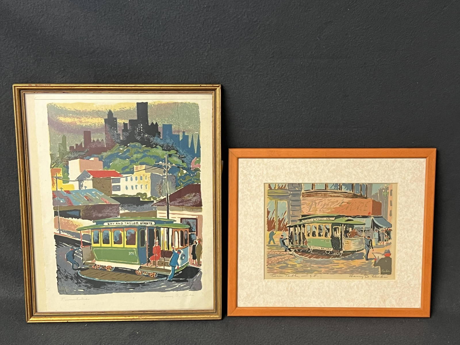 (2)signed Harry Reeks 1929-1982 San Francisco - Both Pencil Signed Silk ...