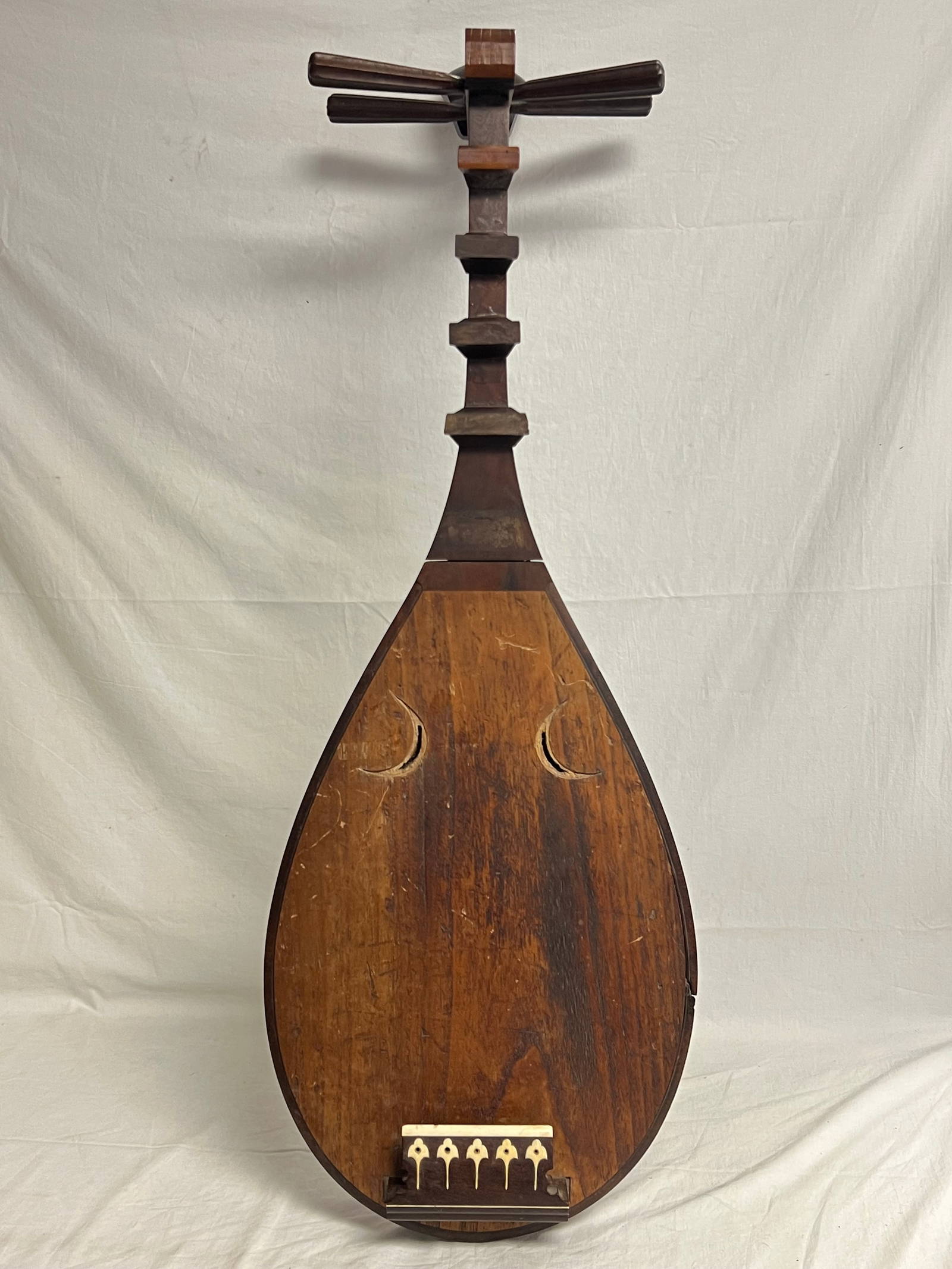 Chinese Wooden Pipa Lute W/ Inlay Detail - (pre-owned, Used, Needs ...