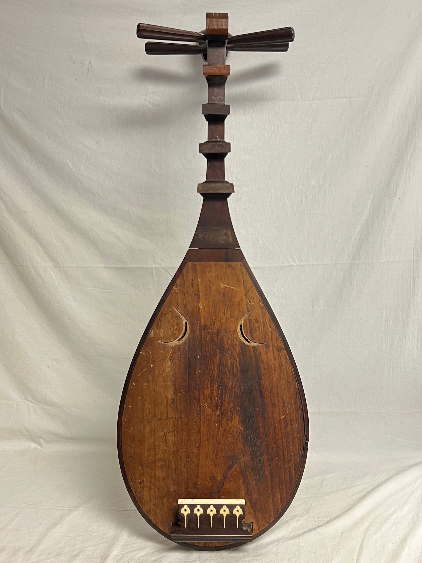 Chinese Wooden Pipa Lute W/ Inlay Detail - (pre-owned, Used, Needs ...