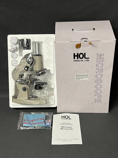 Hol Hands On Lab 600 Power Microscope Original Box, Manual (see Photos For Condition, Missing