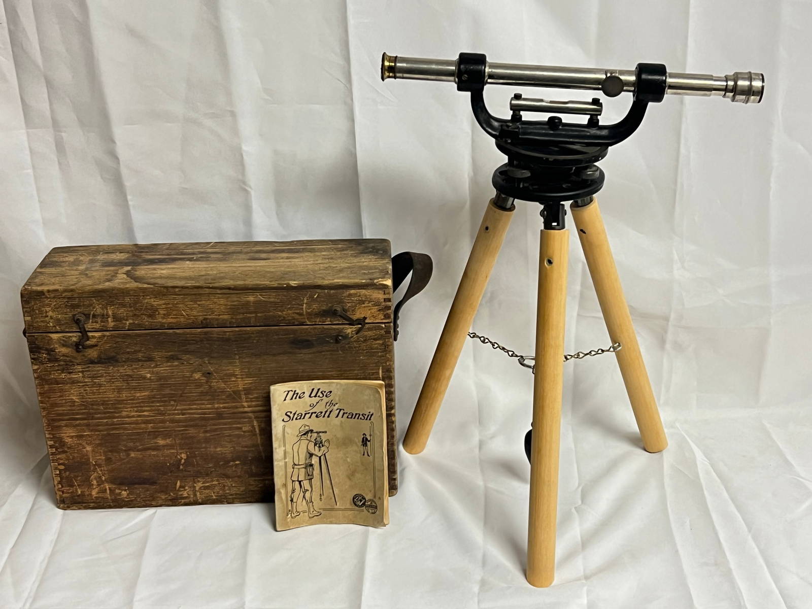 Starrett 101 Leveling Transit W/ Manual, Box - Original Dovetail Wooden ...