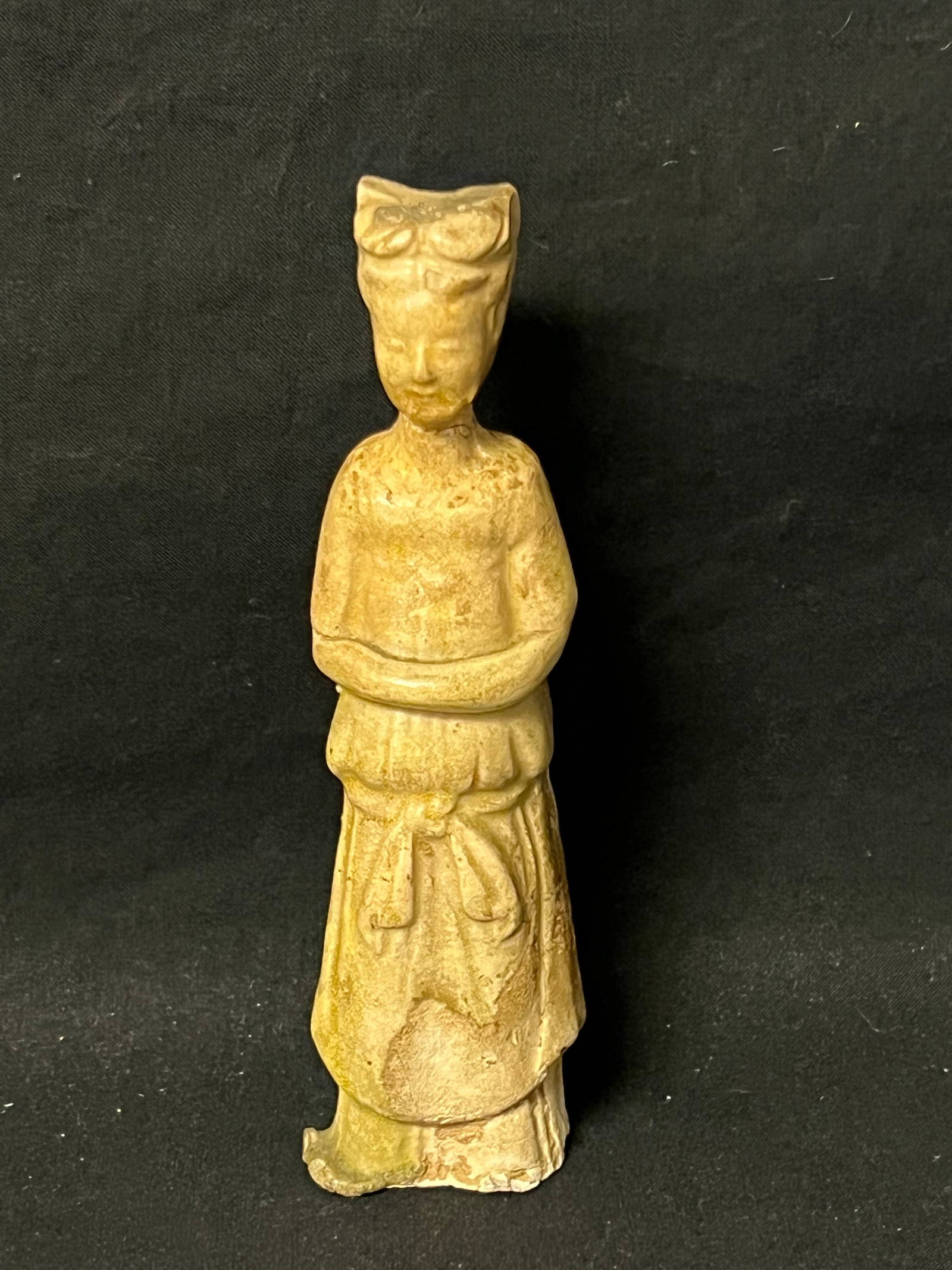Tang Dynasty Straw Glazed Figure 7.25'' T - (repair On Neck, See Photos ...