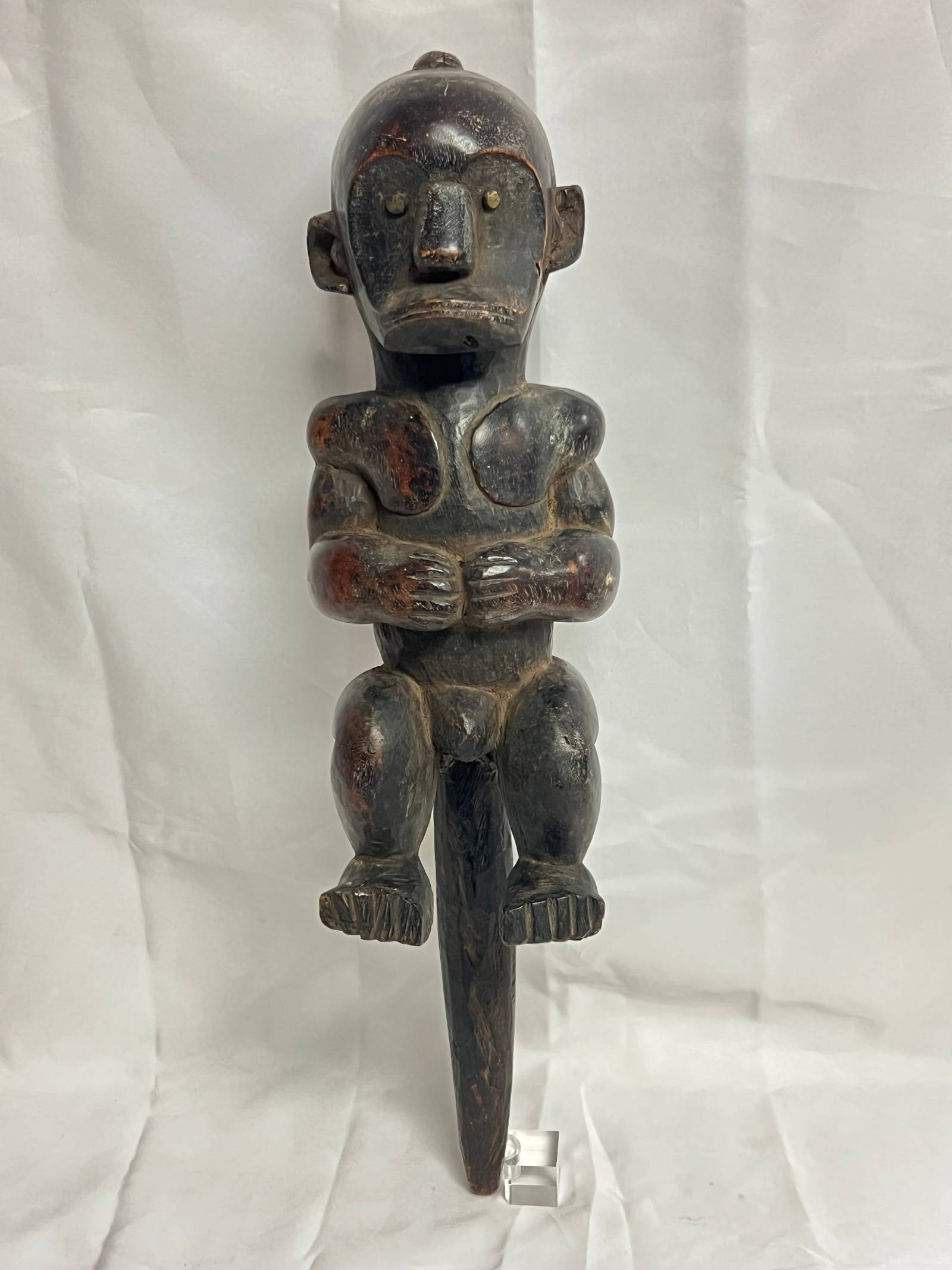 Early Carved Hardwood African Fertility Statue 21''t Auction