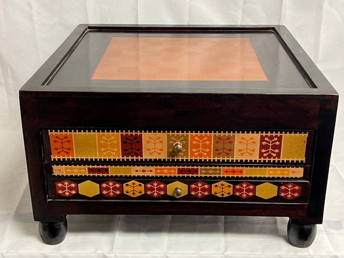 Pierl Chess Set + Checkers Game Box 19'' X 19'' X 11.5'' 2 Drawers (1 ...