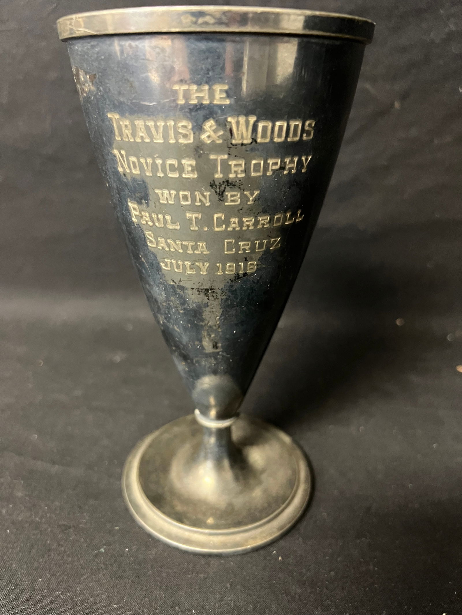 1818 Santa Cruz Ca Trophy Cup - 'the Travis & Woods Novice Trophy July ...