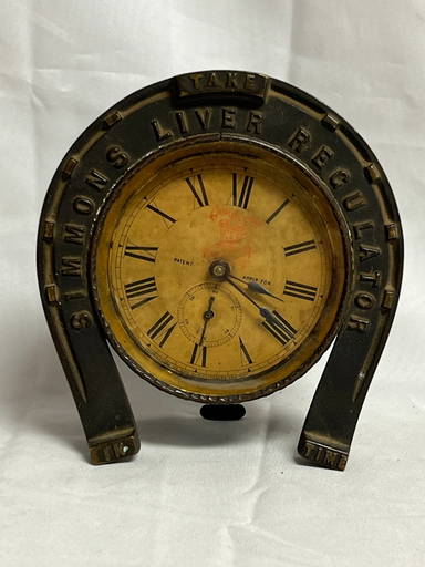 Simmons Liver Regulator Advertising Clock Embossed On Horseshoe With ...