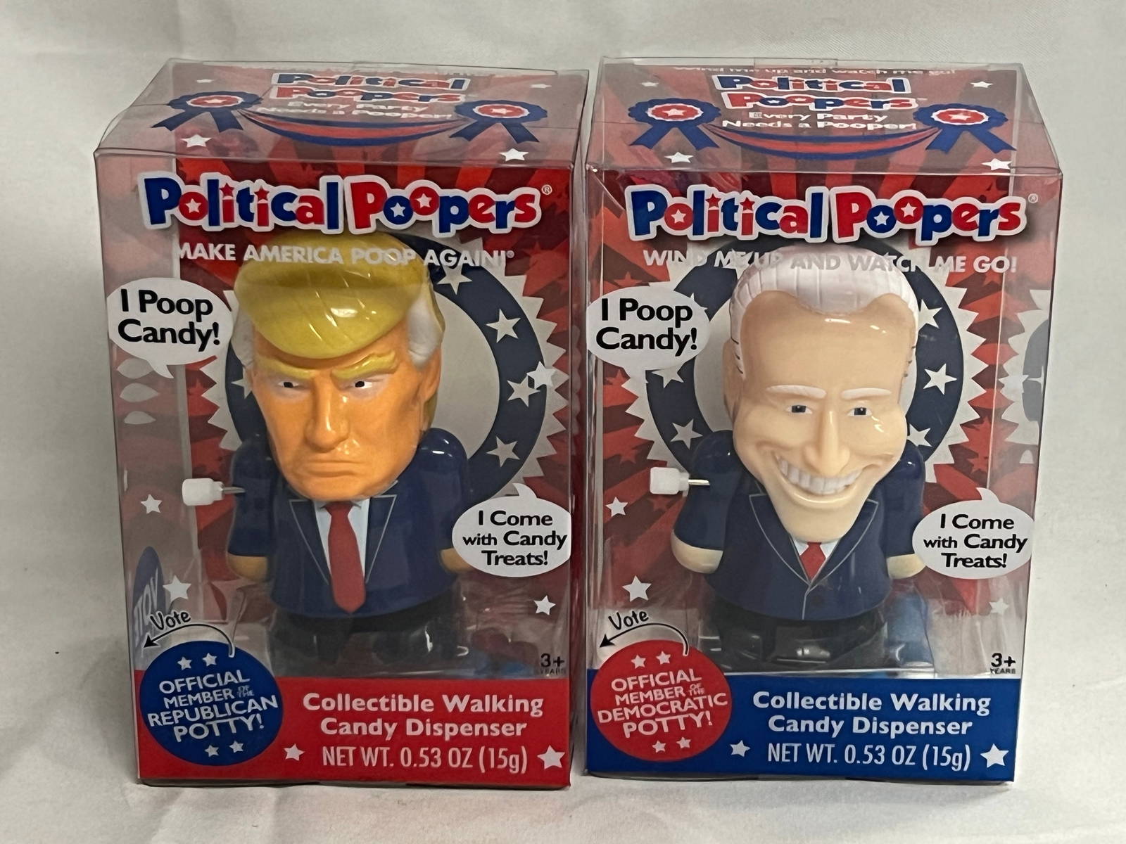 Biden & Trump Political Poopers Candy Dispensers - New In Box Auction