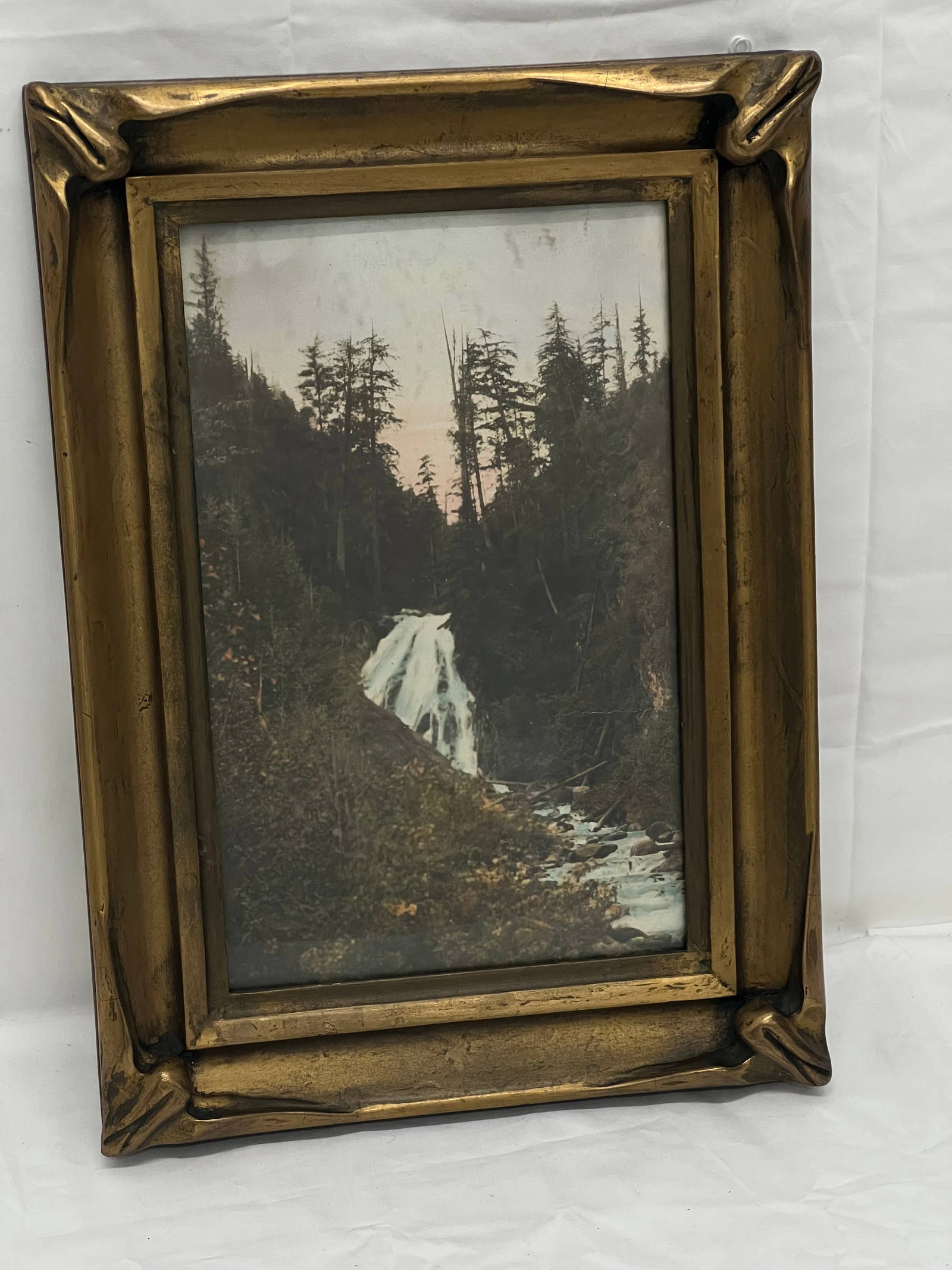 Atq Handpainted Photo In Bat Wing Pie Crust Frame - Antique Tinted ...