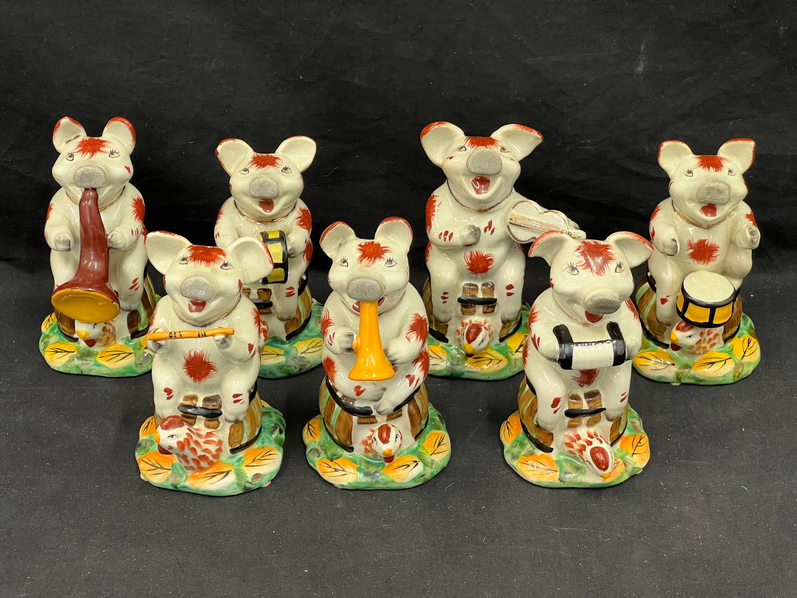 Buy (7)early 19thc Staffordshire Pig Band Figures - Rare - Hard To Find ...
