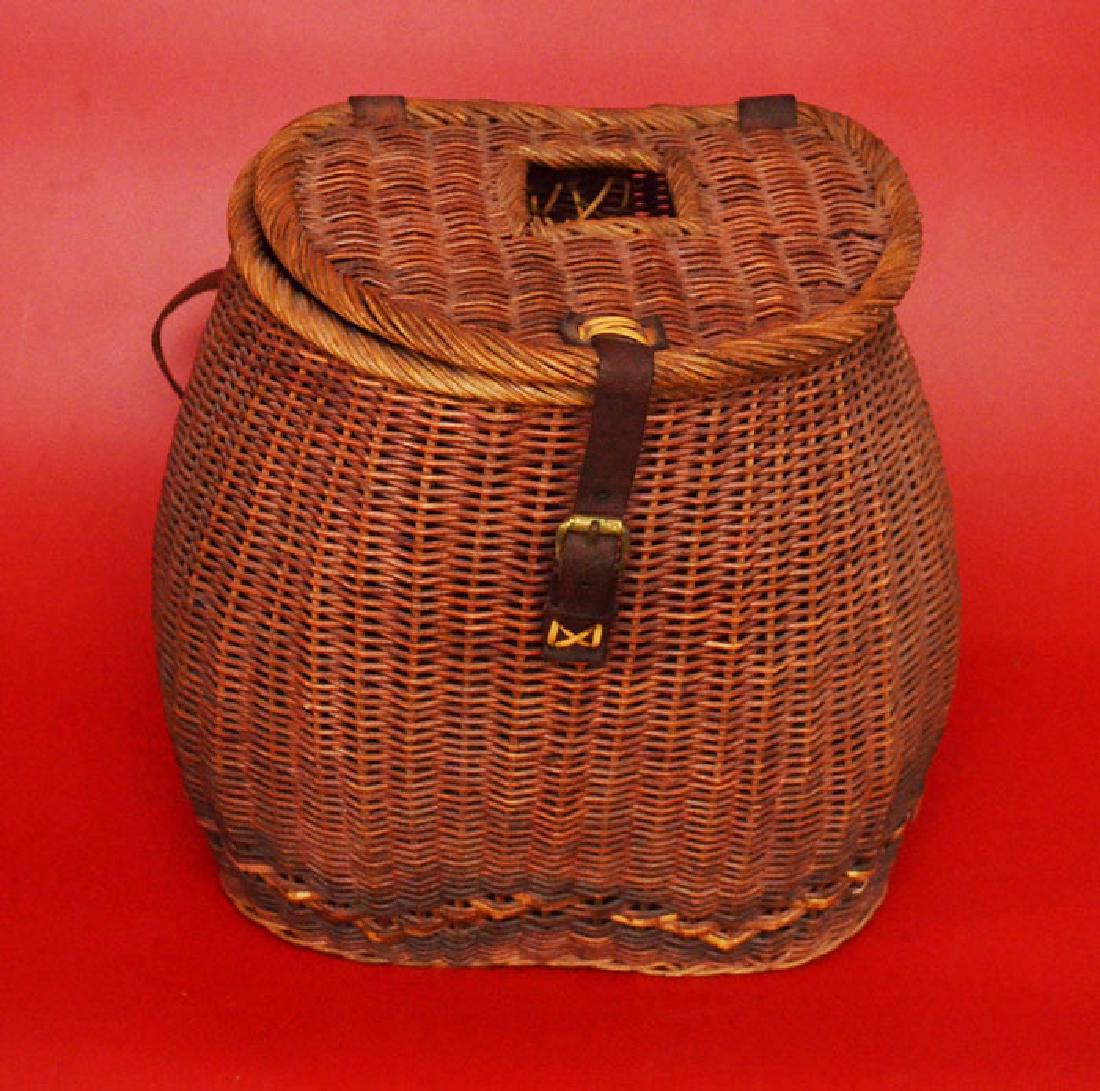 Tightly Reed Woven Creel / Fishing Basket